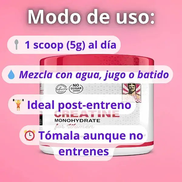 Creatina para Mujer 100% Pura | Certificado por la GMP de EE.UU – Lux ...